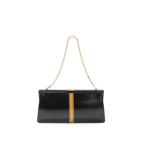 Franchi | Bags | Franchi Womens Leather Striped Chain Strap Structured ...